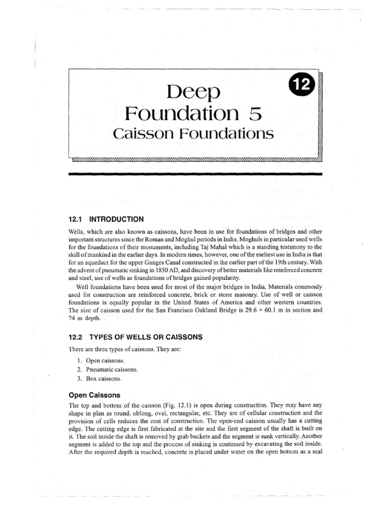 Chapter 12 Deep Foundation 5 Caisson Foundations | PDF | Foreign Language Studies