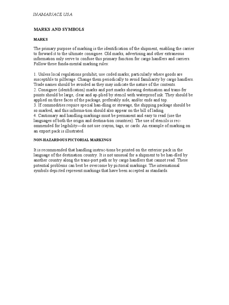 Proper Marking, Labeling and Documentation for the Safe Transport of ...