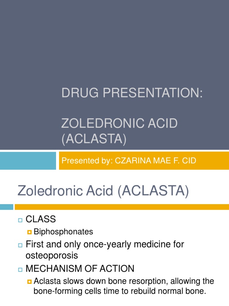 Aclasta: Zoledronic Acid for Osteoporosis | PDF | Osteoporosis | Bone