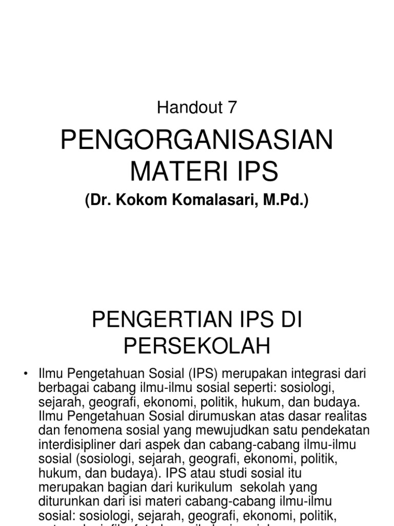 Pengorganisasian Materi IPS | PDF