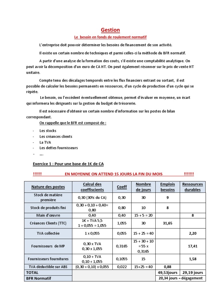 Cours - BFR Normatif | PDF