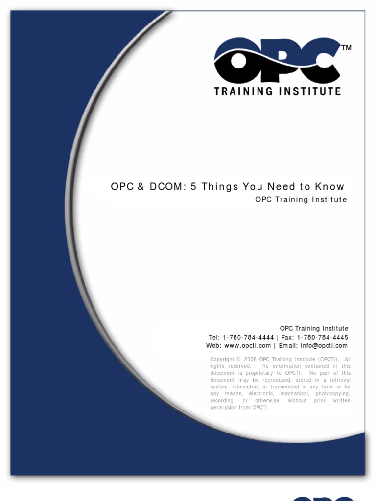 OPC and DCOM-5 Things You Need To Know | PDF | Microsoft Windows ...