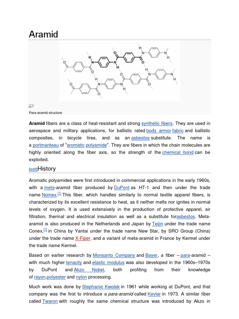 Aramid Fiber | PDF | Manmade Materials | Chemical Substances