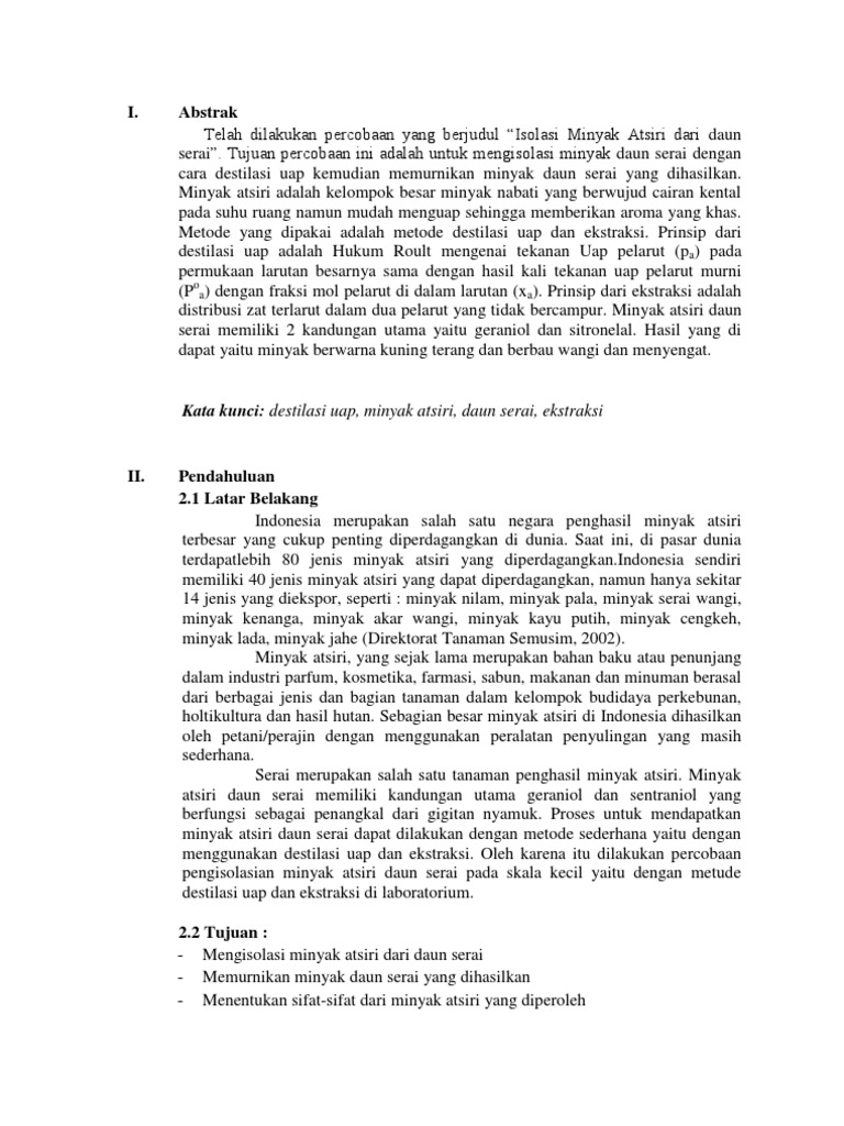 Isolasi Minyak Atsiri | PDF | Sains & Matematika