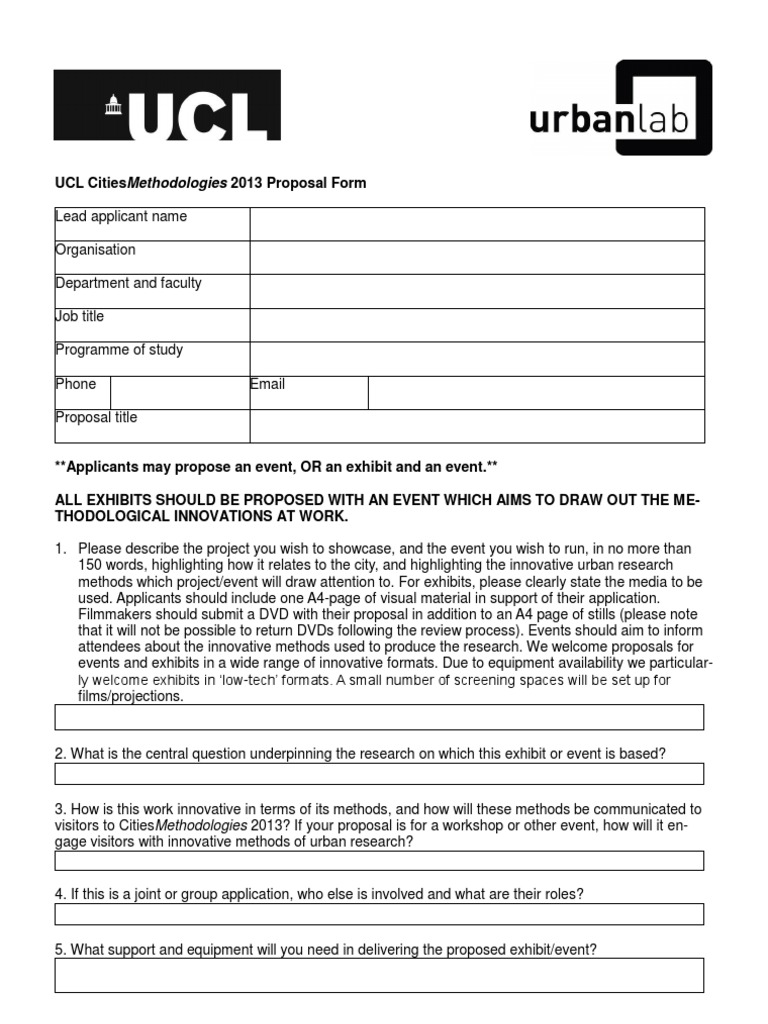 UCL CitiesMethodologies 2013 Proposal | PDF
