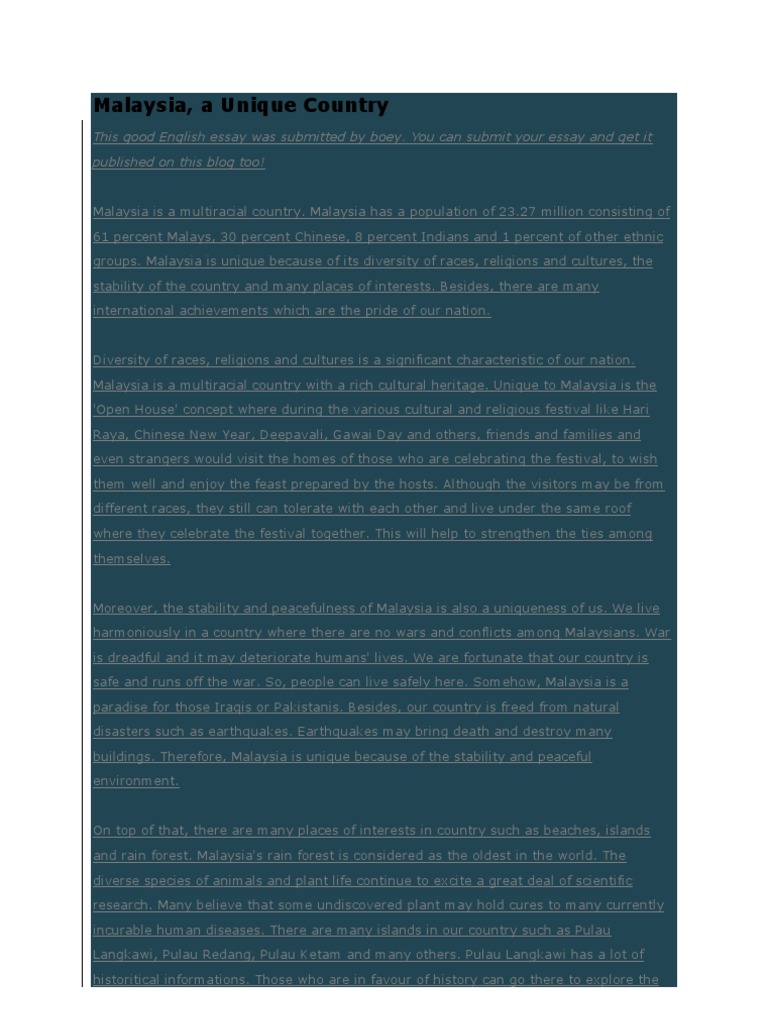 Essay Interesting Place in Malaysia | PDF | Noun | Plural
