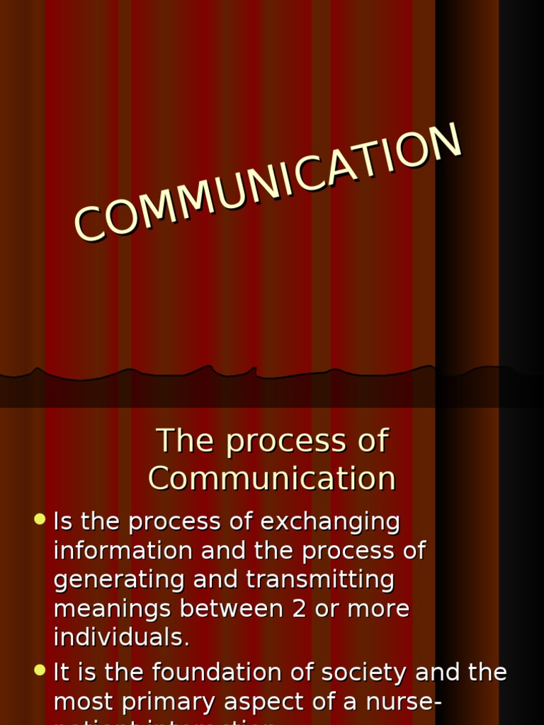 The Process of Communication | PDF | Nonverbal Communication ...