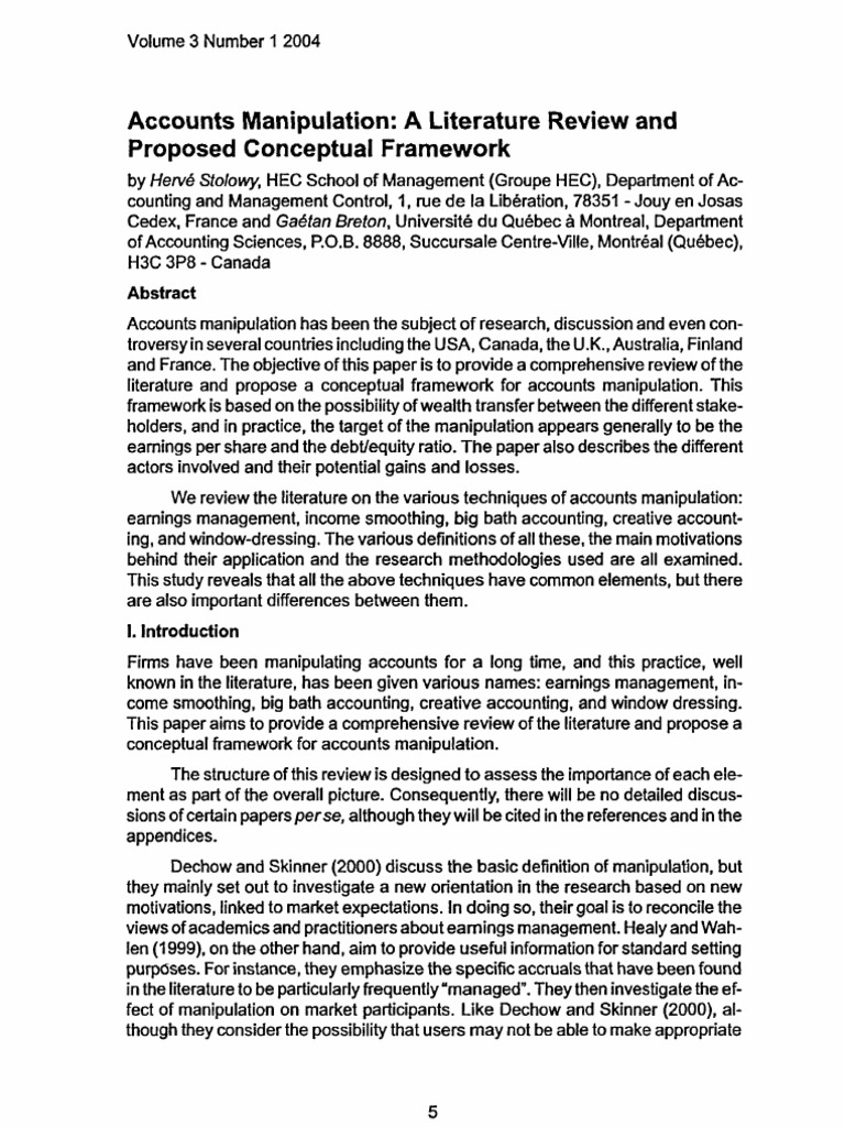 Accounts Manipulation Vs Conceptual Framework | PDF