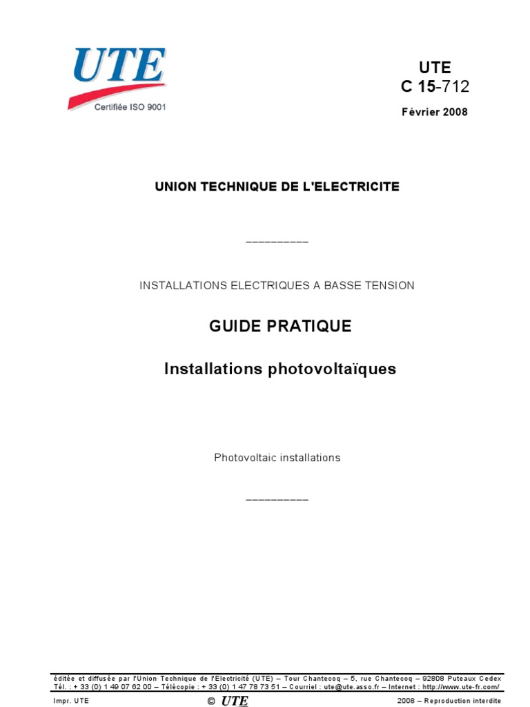 Norme UTE C 15 712 | PDF