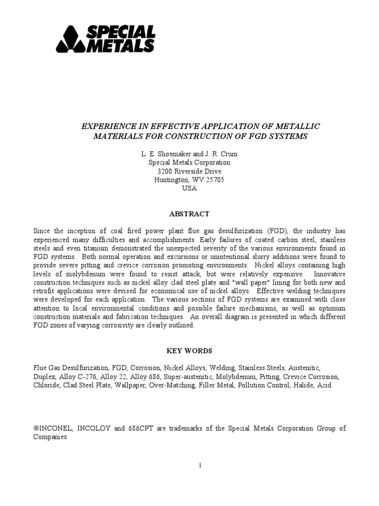 FGD Systems: Material and Construction Insights | PDF
