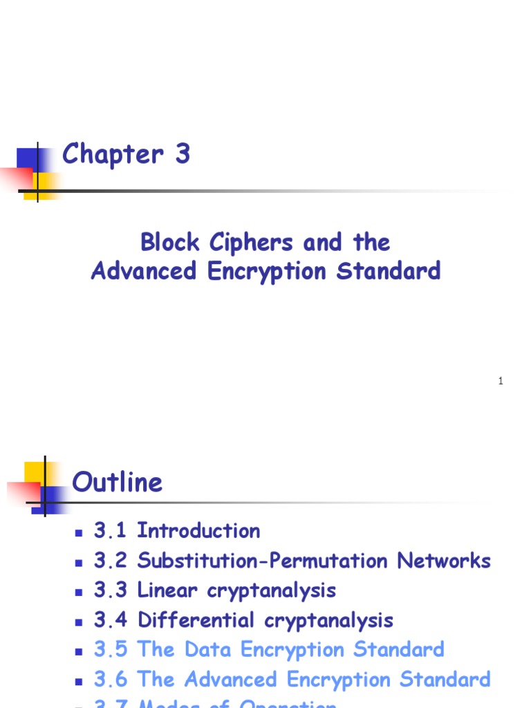 Block Ciphers and The Advanced Encryption Standard | PDF | Cipher ...