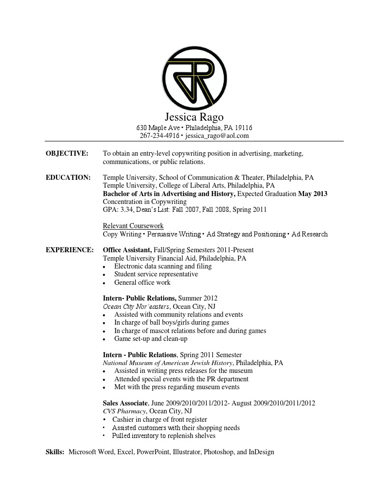 Jessica Rago's Copywriting Resume | PDF | Career & Growth | Social Science
