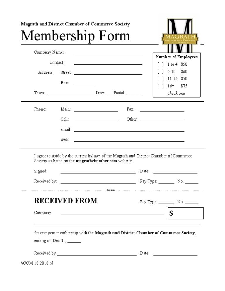 Chamber Membership Form ccm102010rd | PDF | Career & Growth | Finance ...