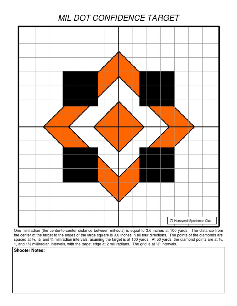 Mil Dot Target Distance Guide | PDF | Units Of Measurement | Trigonometry