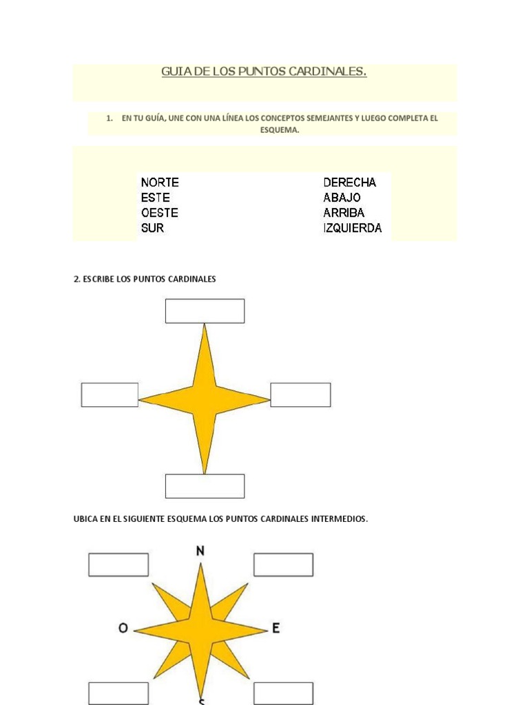 Guia de Los Puntos Cardinales | PDF | Métodos y materiales de enseñanza ...