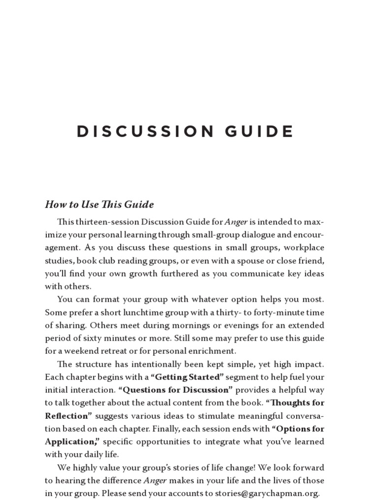 Anger Discussion Questions | Anger | Forgiveness