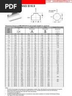 ASME B16.9 Lateral Tee Dimensions | PDF