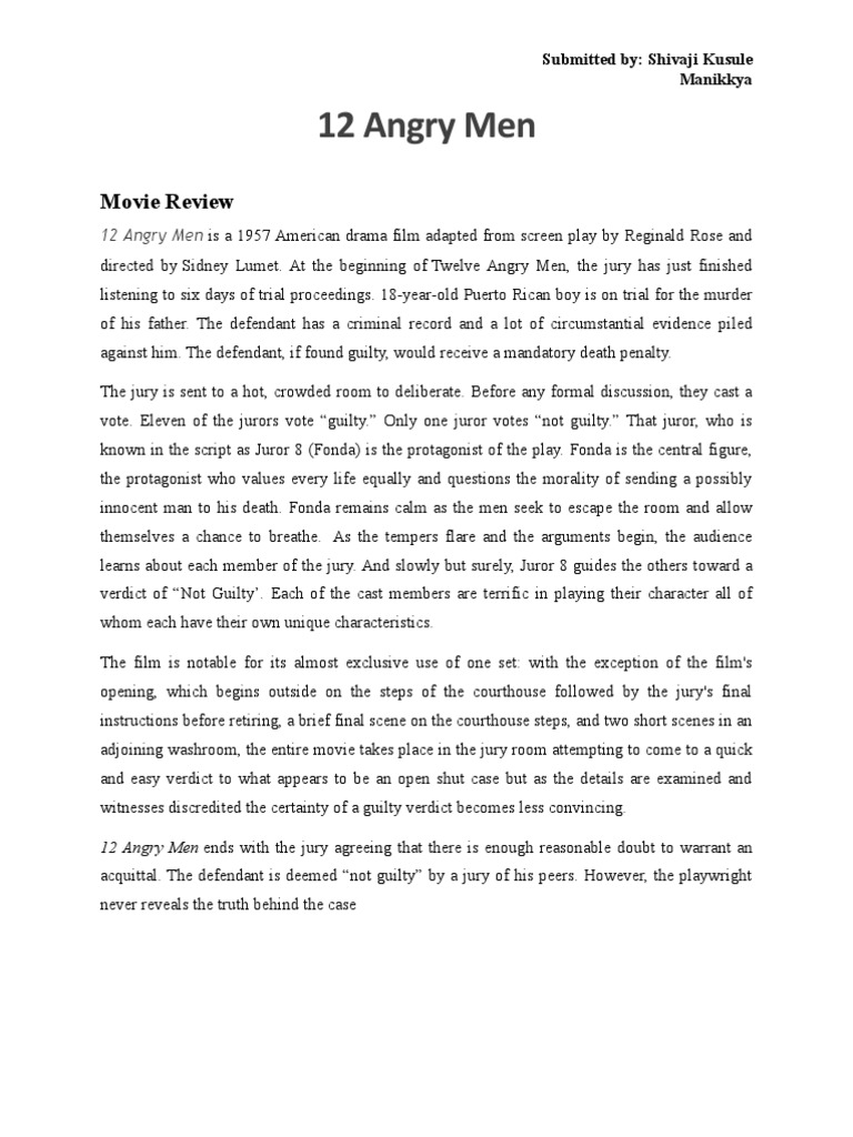 12 Angry Men | PDF | Judiciaries | Social Institutions