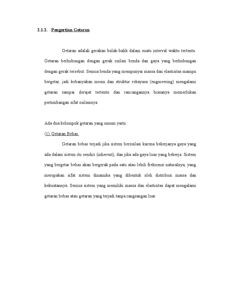 Definisi dan Jenis Getaran | PDF