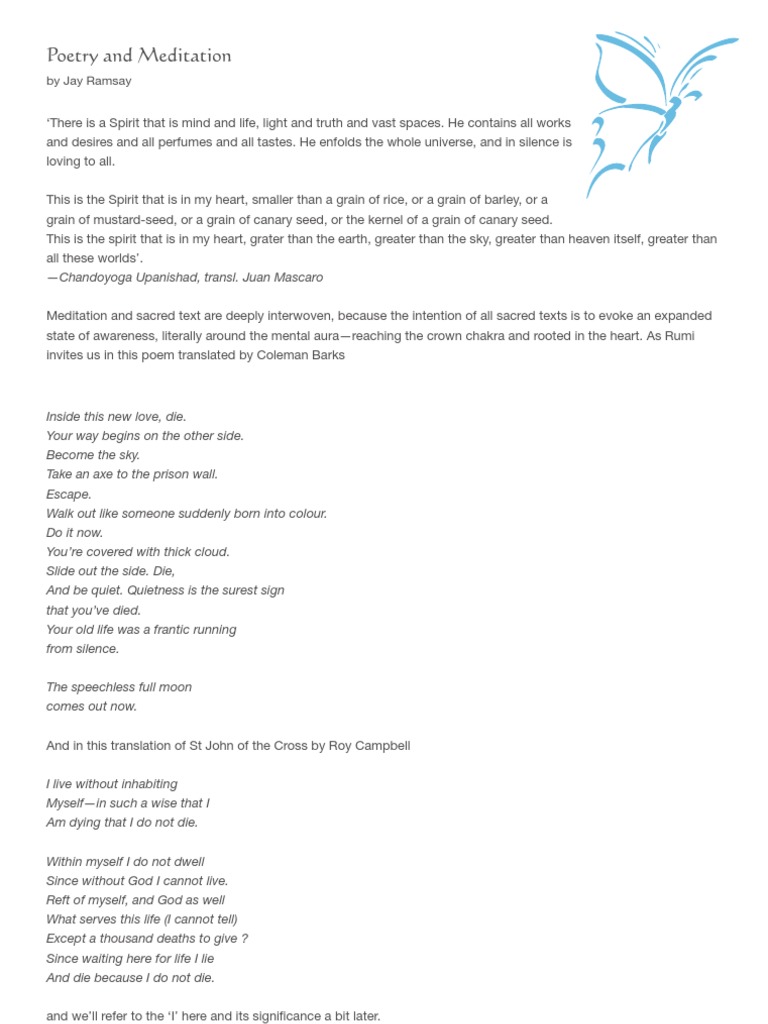 Poetry and Meditation by Ramsay PDF | PDF | Soul | Meditation