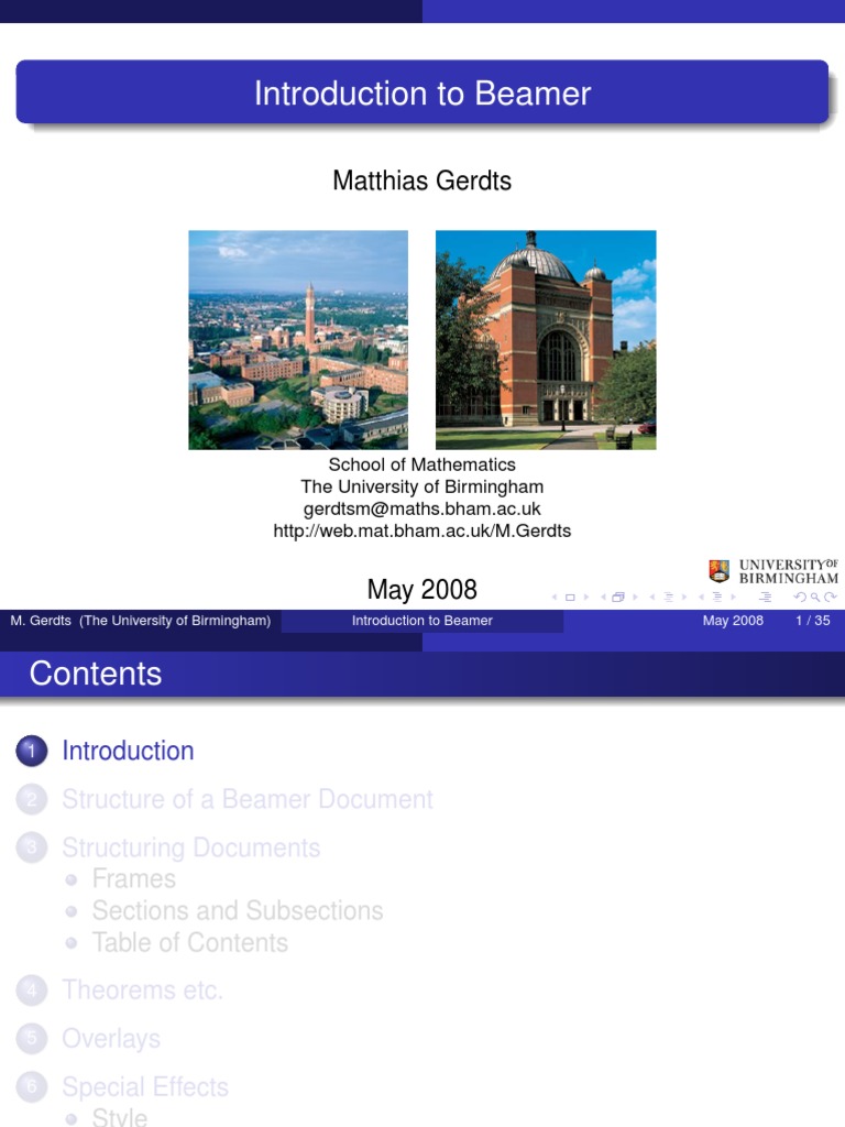 Introduction To Beamer | PDF