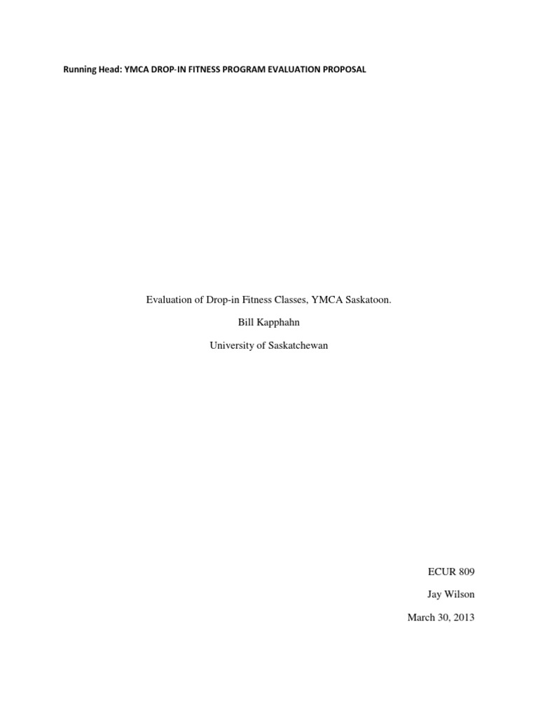 YMCA Evaluation Proposal Paper | PDF | Program Evaluation | Survey ...