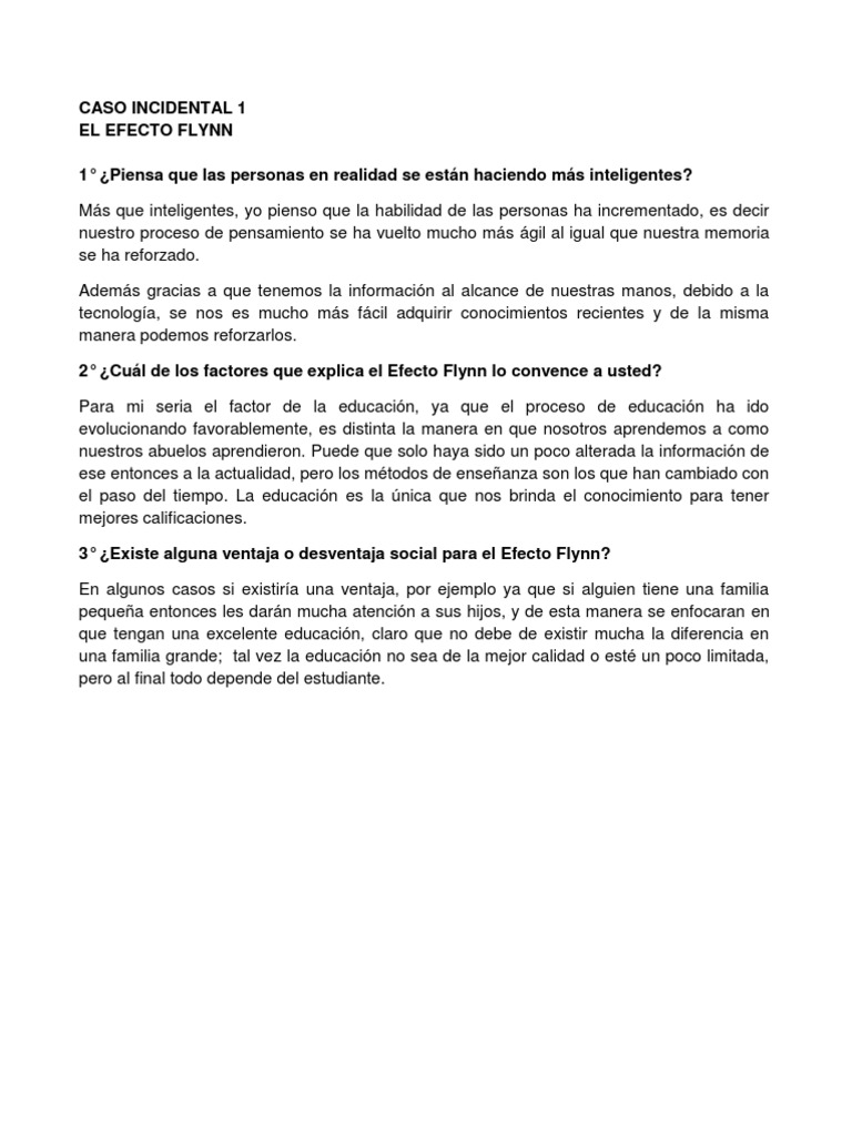 Efecto Flynn y Memoria Incidental | PDF | Inteligencia | Memoria