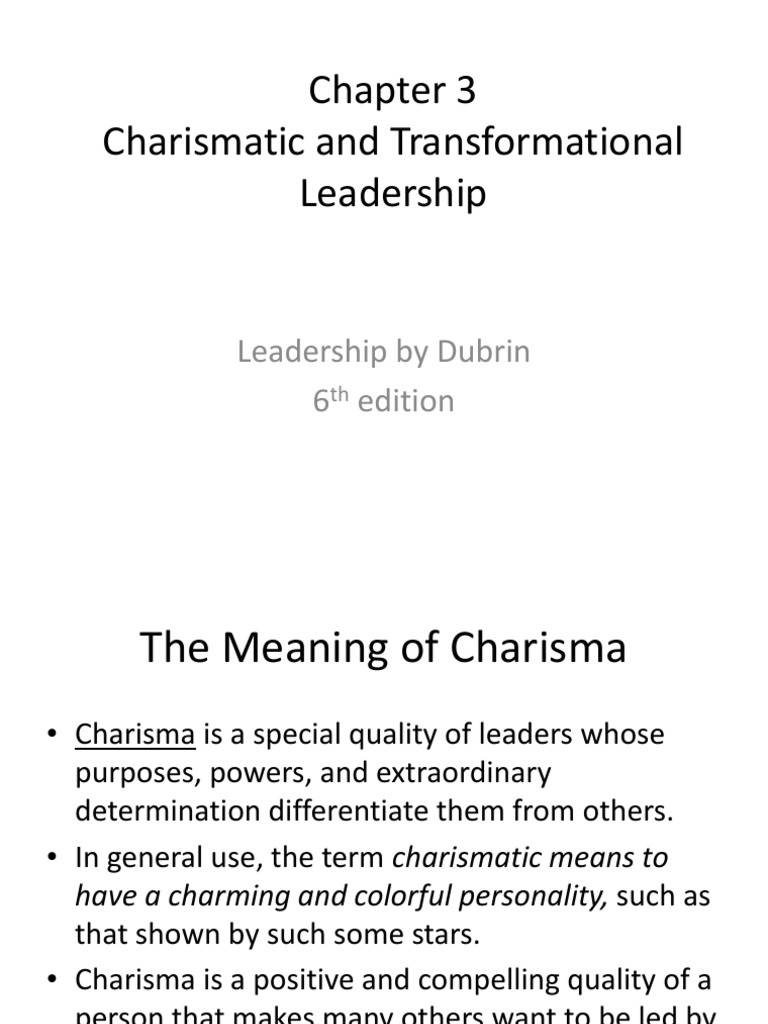 Charismatic Leadership Theory