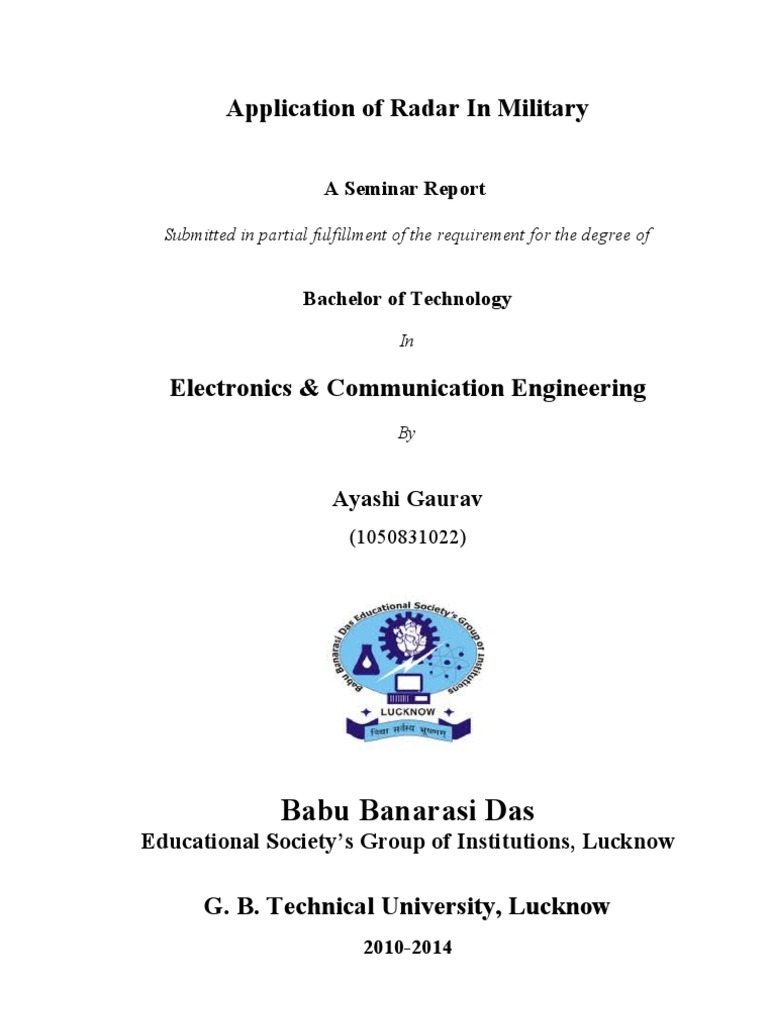Military Radar Applications Seminar Report | PDF | Science ...