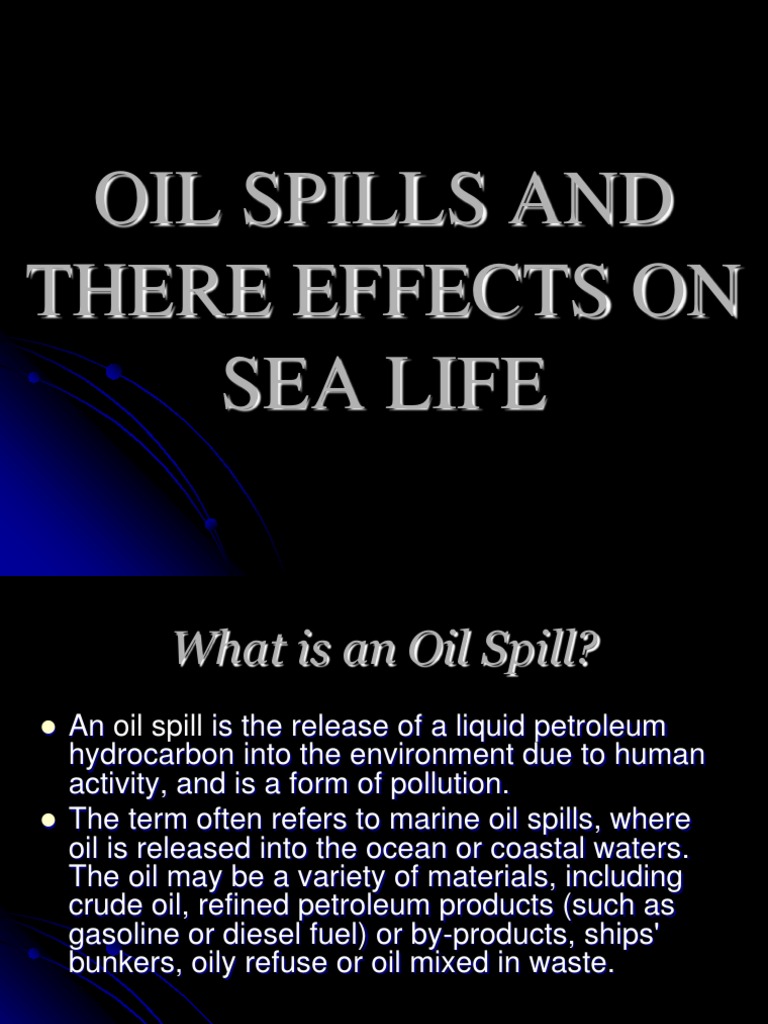 Oil Spills and There Effects On Sea Life | PDF | Oil Spill | Petroleum