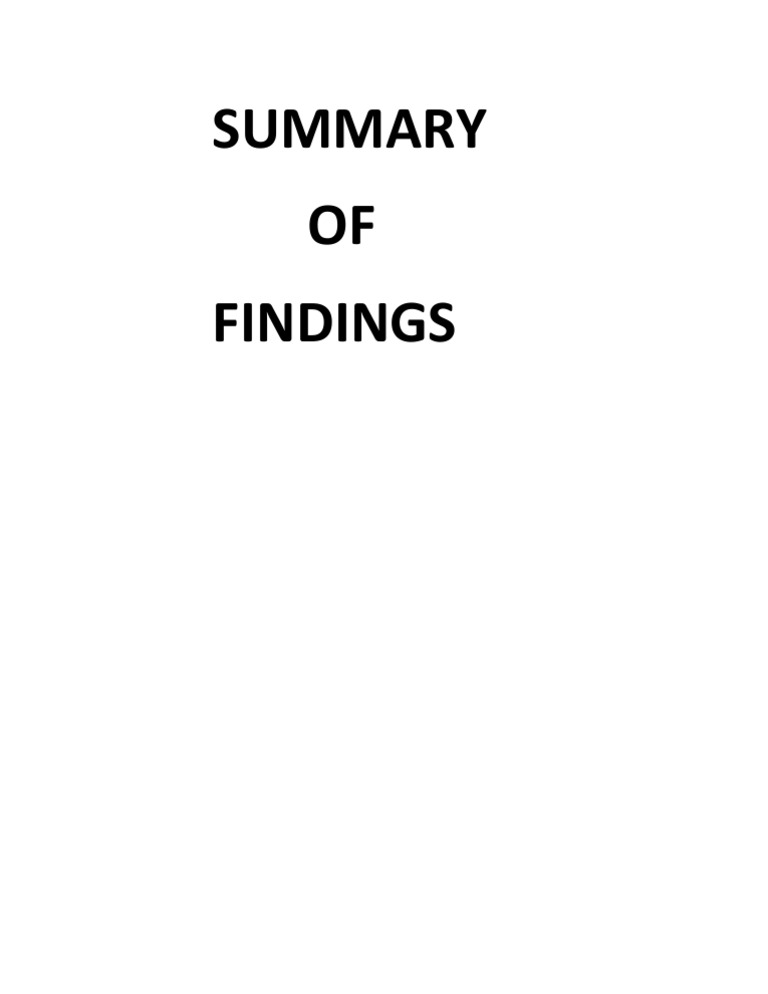 Key Findings Summary Report | PDF