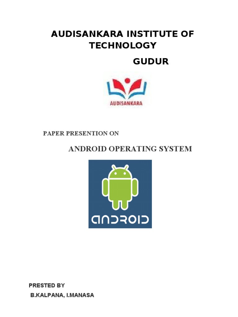 Audisankara Institute of Technology Gudur: Android Operating System ...
