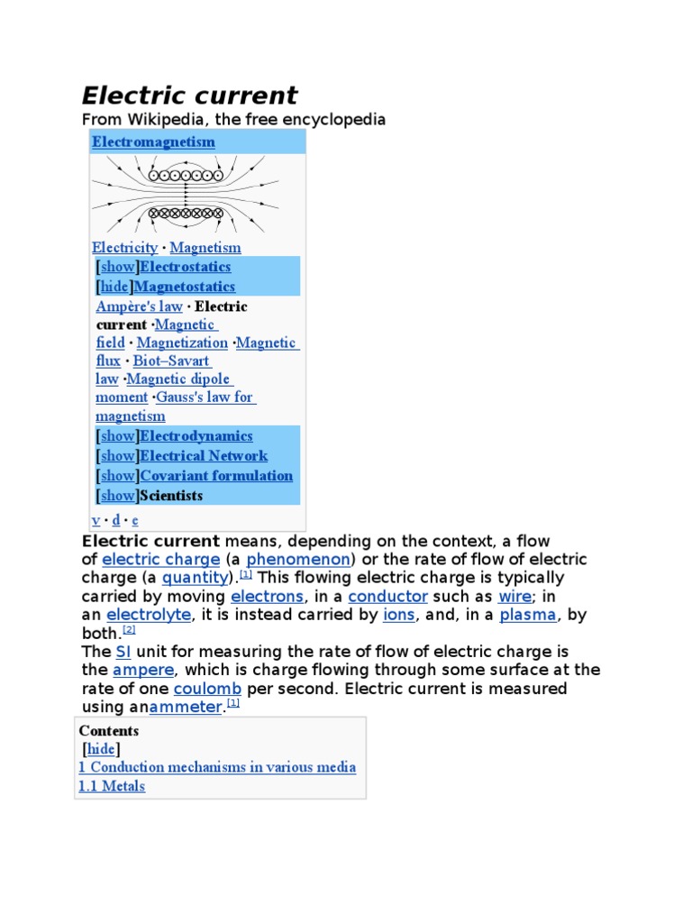 Electric Current Explained | PDF