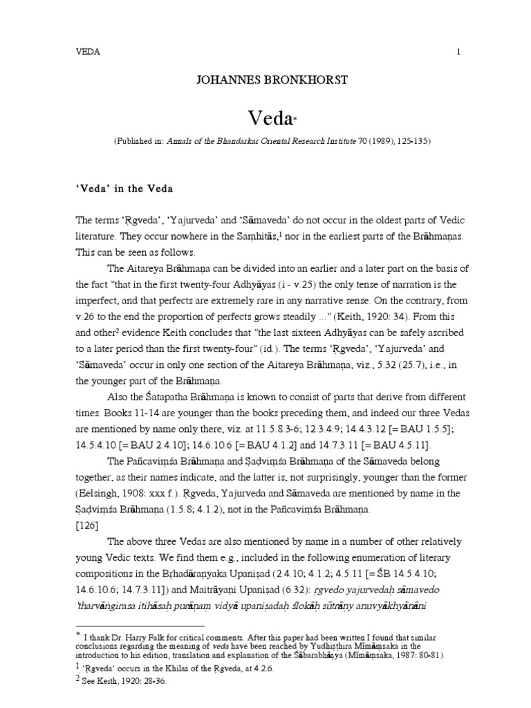 Johannes Bronkhorst: Annals of The Bhandarkar Oriental Research ...