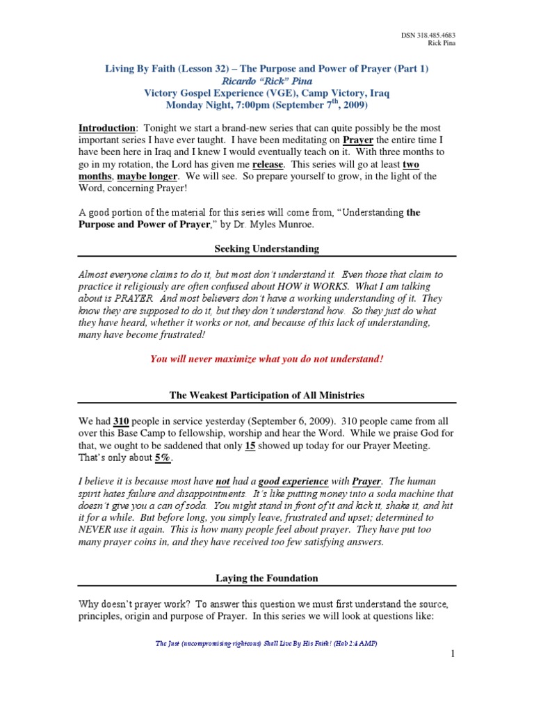 Understanding the Purpose of Prayer | PDF | Prayer | Heaven