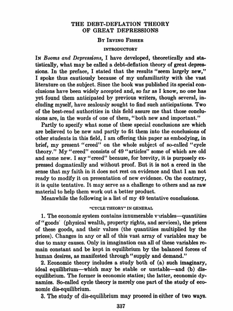 Debt Deflation | PDF | Finance & Money Management