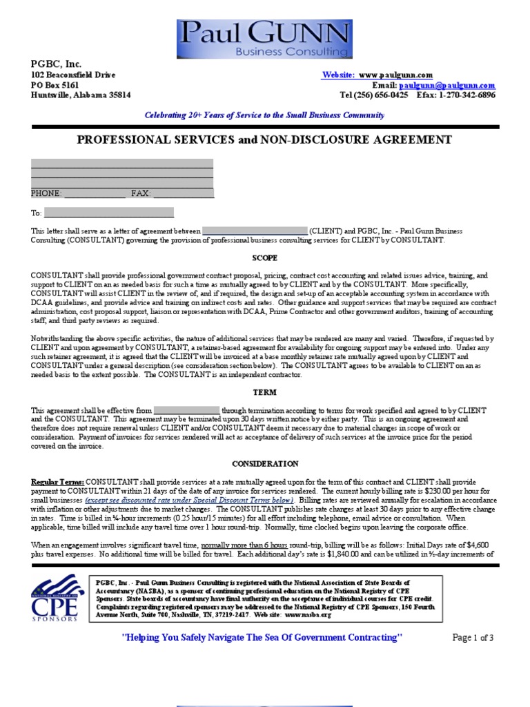 Letter Pad Format | Consultant | Classified Information