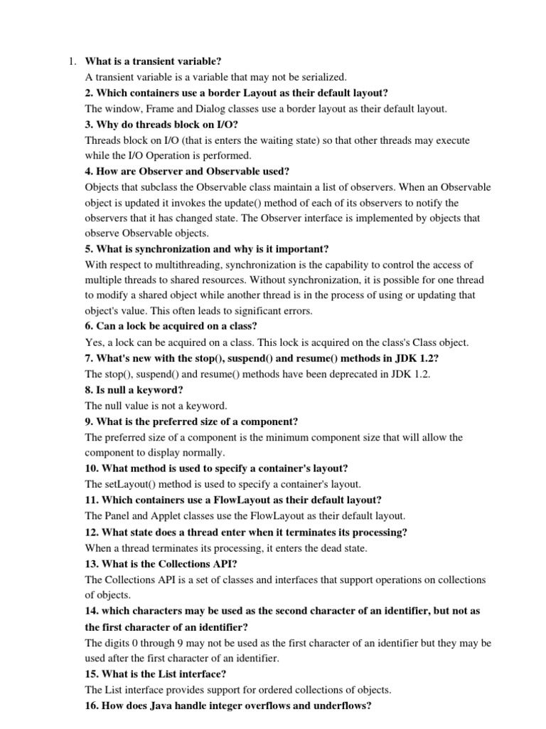 Core Java + J2EE + J2se Interview Question and Answer | PDF | Class ...