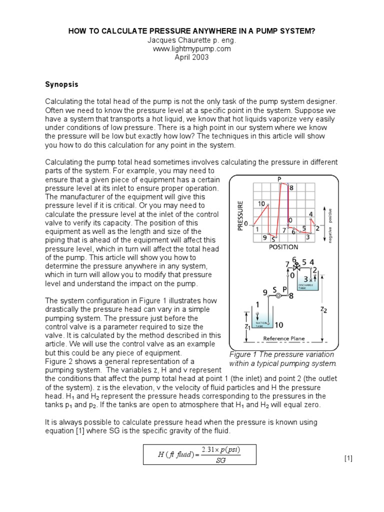 Calculating Pressure at Any Point in a Pumping System: A Step-by-Step ...