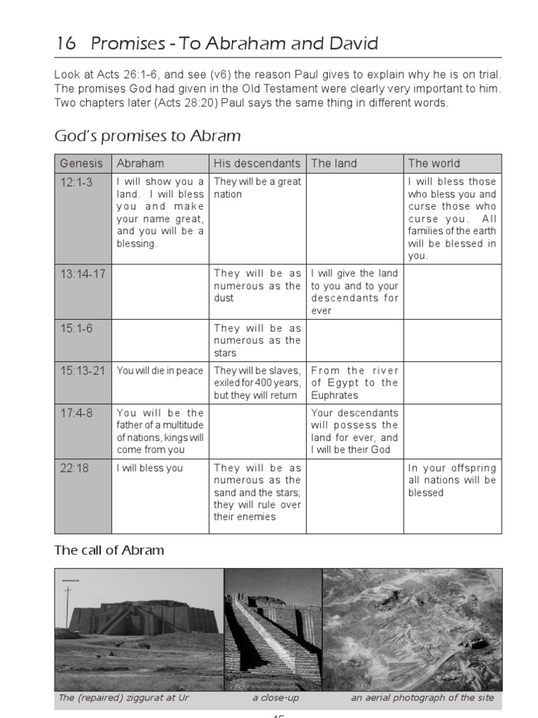 16 Promises - To Abraham and David | PDF | Book Of Genesis | Covenant ...