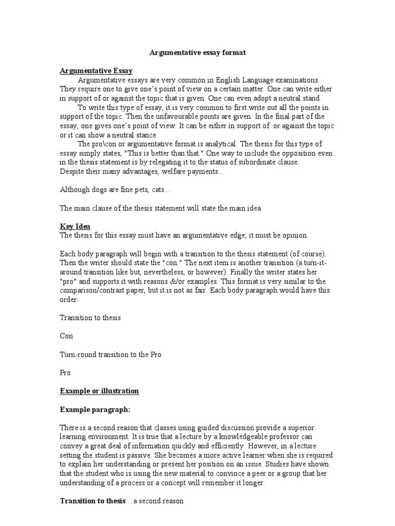 Argumentative Essay Format | PDF | Essays | Communication