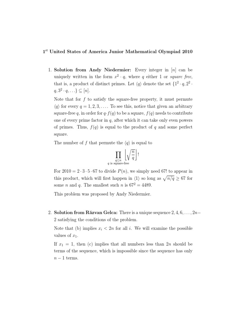 USAJMO Math Olympiad Solutions | PDF | Euclidean Plane Geometry | Numbers