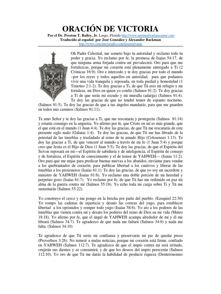 Oracion de Victoria | PDF | Satán | Espíritu