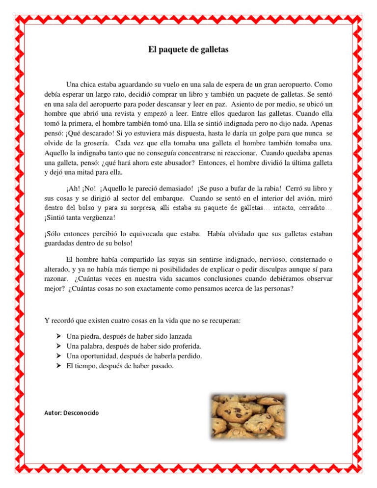 El paquete de galletas: reflexión y lección | PDF | Ficción general