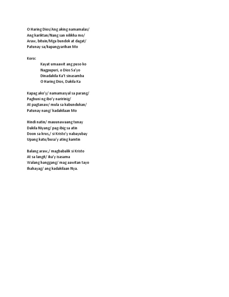 How Great Thou Art (Tagalog) | PDF