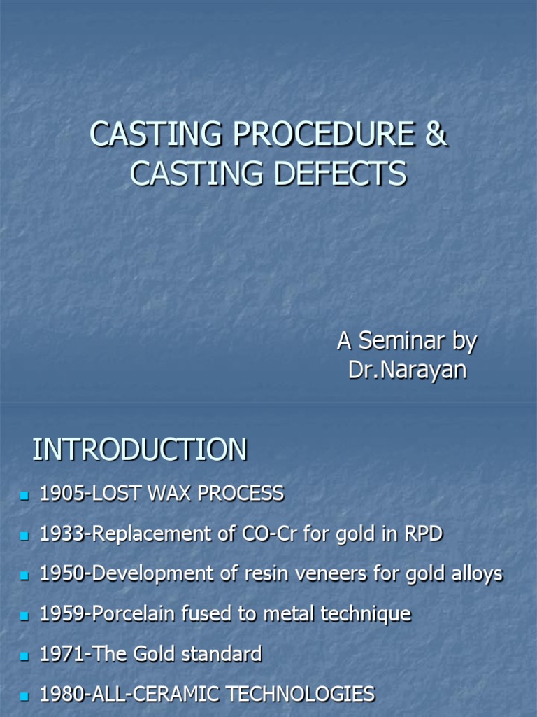 Casting Procedure & Casting Defects | PDF | Casting (Metalworking) | Industrial Processes