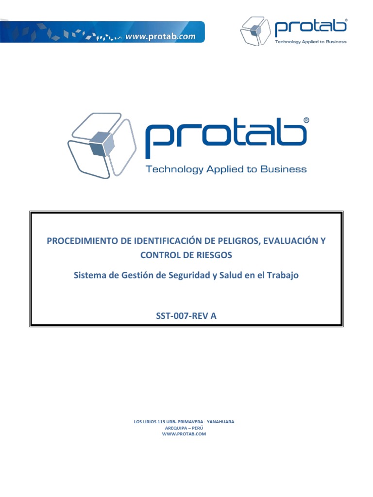 Procedimiento Ipecr - Protab | PDF | La seguridad | Riesgo