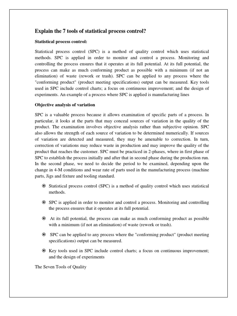 7 Tools of Statistical Process Control | PDF | Systems Science | Statistics