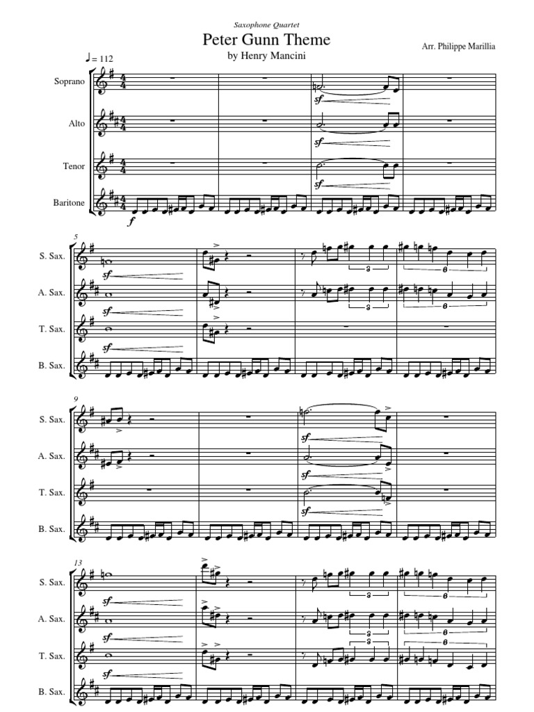 Peter Gun (Blues Brothers) | PDF | Saxophone | European Musical Instruments
