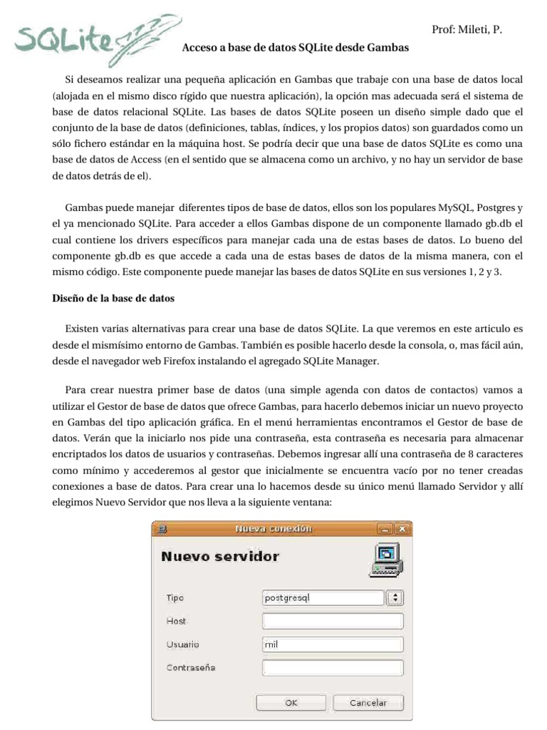 Gambas Sqlite | PDF | Informática